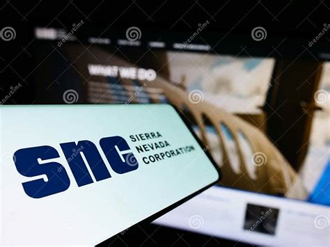 Mobile Phone With Logo Of Aerospace Company Sierra Nevada Corporation