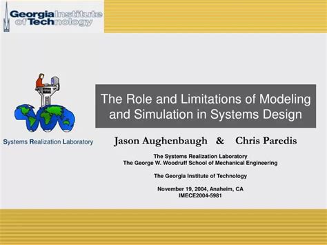 Ppt The Role And Limitations Of Modeling And Simulation In Systems