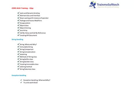 core java training trainmesofttech ppt