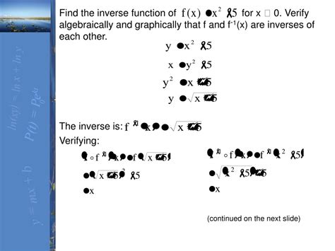 ppt exploring inverse functions in applied scenarios powerpoint