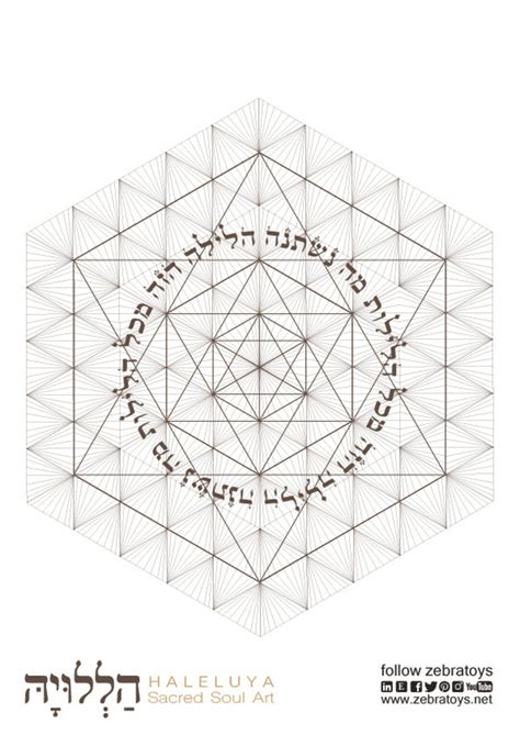 Passover Four Questions Printable Ma Nishtana Mandala Judaism Pesach