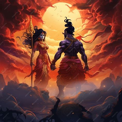 Premium Ai Image Illustration Of Ravana Abducting Sita In Pushpaka Ai