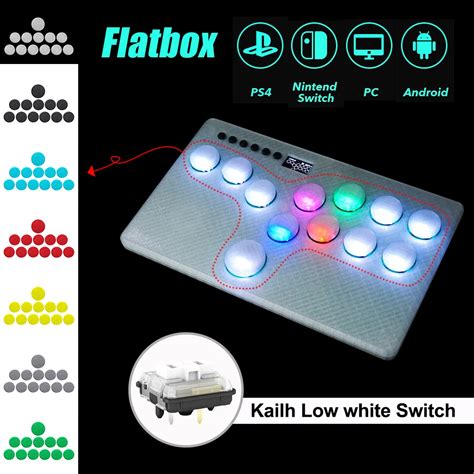 Mini Hitbox Rgb Buttons Flatbox Arcade Fighting Stick Hot Swap Kailh Switch Arcade Stick Gp2040