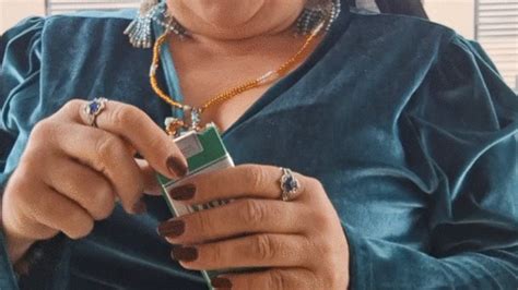 Femdom Goddess Enjoying Her More Menthol 120 Cigarette By The Mature Lady L Outdoors Smoking