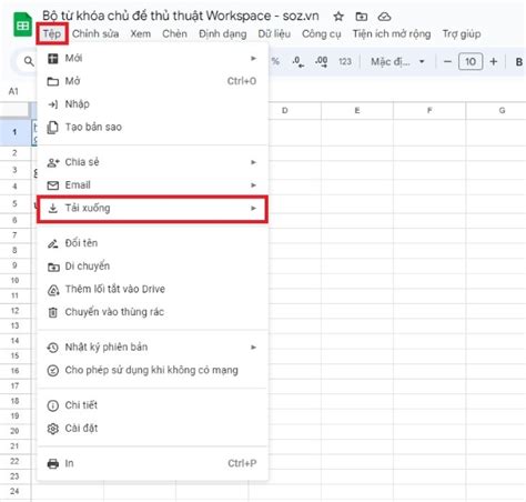 Hướng dẫn cách xuất file Excel từ Google Sheets cực đơn giản SOZ
