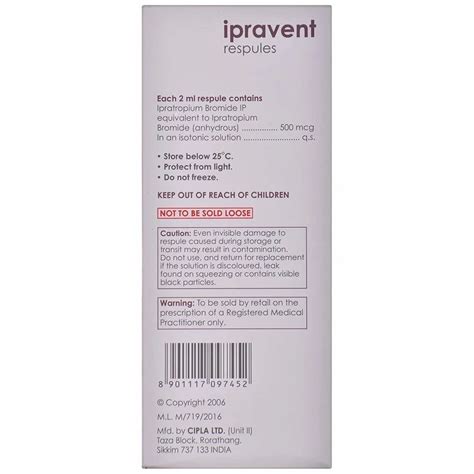 Ipravent Respules 2ml Cipla At ₹ 480pack In Nagpur Id 24576798573
