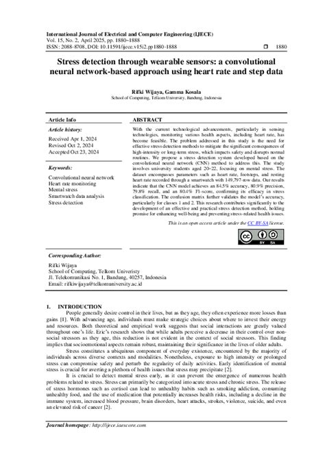 Pdf Stress Detection Through Wearable Sensors A Convolutional Neural Network Based Approach