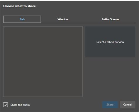 Dialog For Screen Capture API Shouldn T Show Tab Issue 3419 MicrosoftEdge