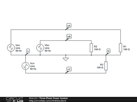 Three Phase Power System Circuitlab