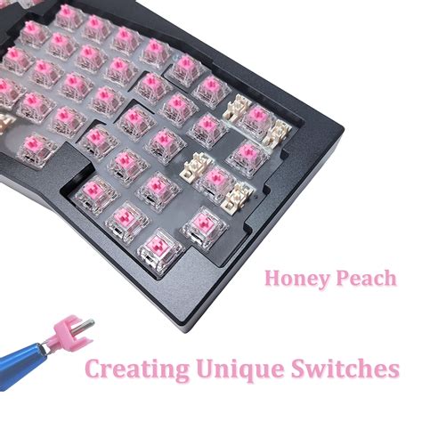 Tecsee Honey Peach Switch POM Linear Stem Metal Pole Switches For Mechanical Game Office