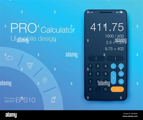 smartphone with calculator app vector realistic illustration stock vector image and art alamy
