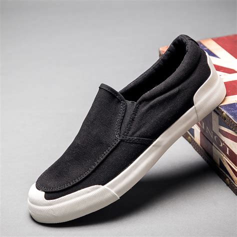 社会精神小伙男鞋子潮鞋快手网红人帆布鞋老北京布鞋一脚蹬懒人鞋虎窝淘
