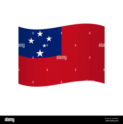 Wavy Samoan Flag Stock Vector Images Alamy