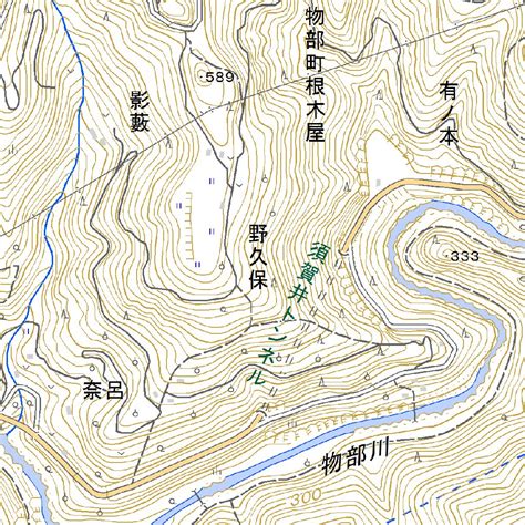 503347 大栃 （おおどち Odochi） 地形図 Map By Pacific Spatial Solutions Inc