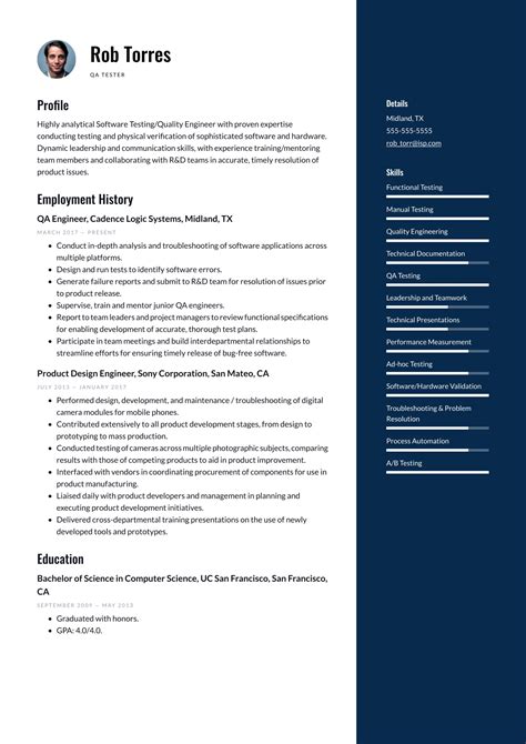 QA Tester Resume Examples Templates 2025 Resume Io