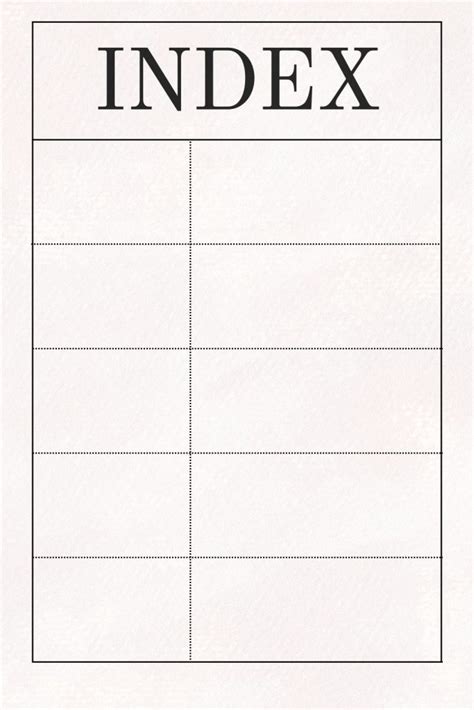 Printable Index Page Designs Pdf Included Printables Hub