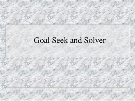 Ppt Goal Seek And Solver Powerpoint Presentation Free Download Id