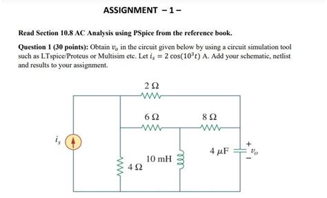 Solved Read Section 108 Ac Analysis Using Pspice From The