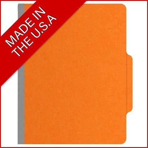 Orange Letter Size Top Tab Classification Folder With 2″ Gray Tyvek