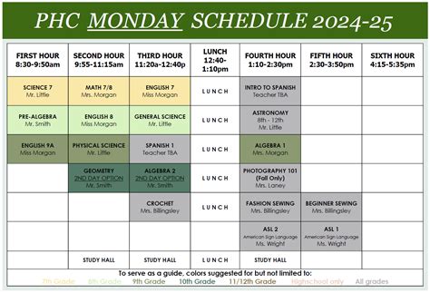 Class Schedule Phc Pearland Homeschool Connection