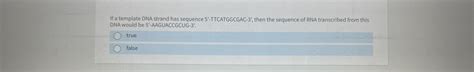 Solved If A Template Dna Strand Has Sequence