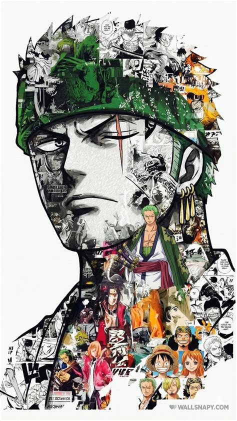 Roronoa Zoro One Piece Collage Fan Art Anime Wallpaper 4k