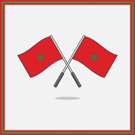 Bandera De Marruecos Ilustración Vectorial De Dibujos Animados Esquema