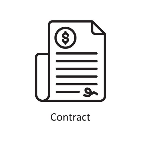 Contract Vector Outline Icon Design Illustration Business And Data