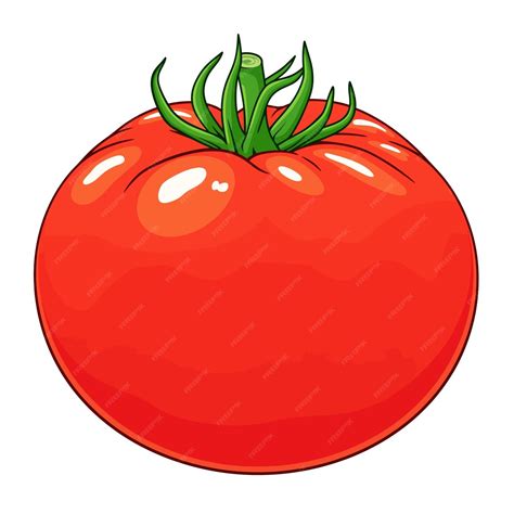 Cartoon Tomato Clip Art Style Simple Vector Illustration With A White