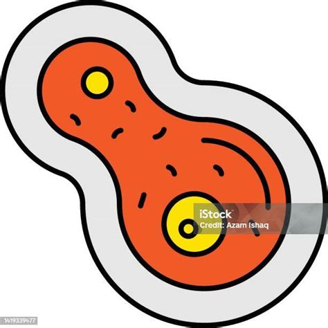 세포 분할 개념 박테리아 이진 분열 벡터 컬러 아이콘 디자인 생화학 기호 생명 공학 및 생화학 기호 과학 및 공학 스톡