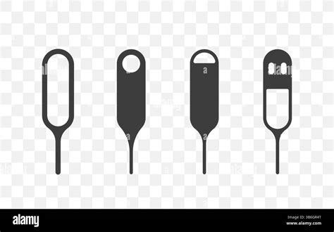 Sim Ejector Set Of Black Pin Icons Flat Design Vector Illustration