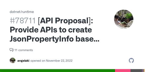 Api Proposal Provide Apis To Create Jsonpropertyinfo Based On Propertyinfo · Issue 78711