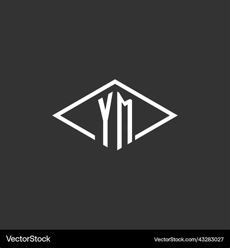 Initials Ym Logo Monogram With Simple Diamond Vector Image