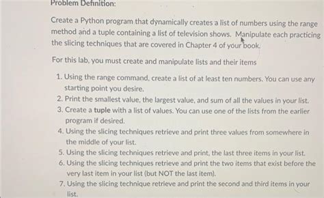 Solved Create A Python Program That Dynamically Creates A