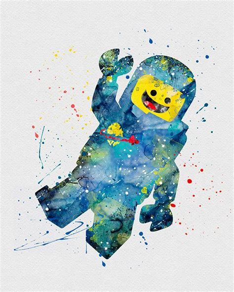 Lego Man 3 Watercolor Art Lego Art Watercolor Art Watercolor Art Prints