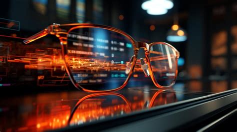 Premium Ai Image Eyeglasses Looking At Screen With Digital Code