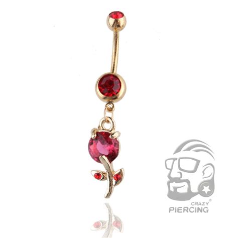 Flower Rhinestone Belly Button Piercing Sexy Women Plant Body Jewelry
