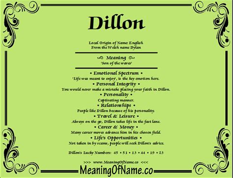 Dillon Meaning Of Name