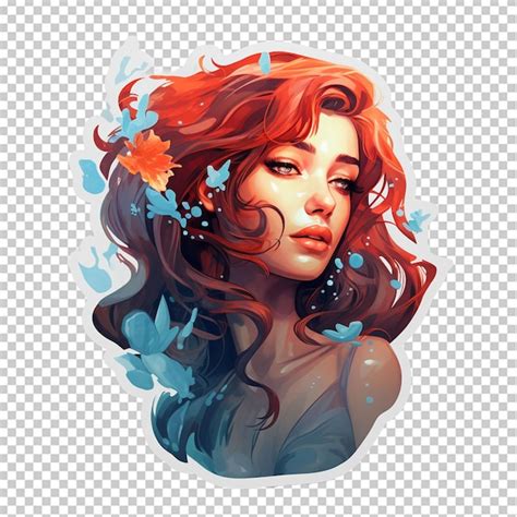 Premium Psd Beautiful Girl Stickers Png