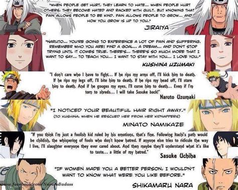 Sasuke Naruto Minato Kushina Jiraiya Shikamaru Quotes From