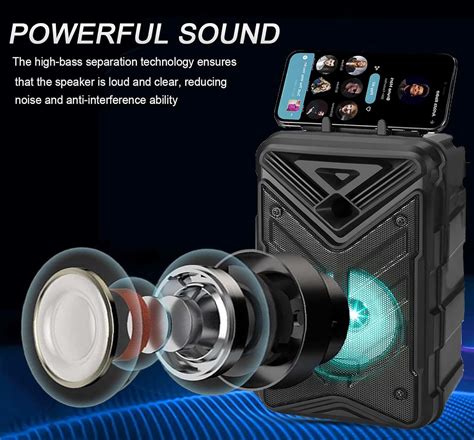 Portable Bluetooth Speaker Rgb Multi Colors Rhythm Lights Up To 8h