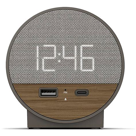Nonstop Station W Alarm Clock W Usb And Usb C And Qi Wireless Charge Wood Off Blk Mdm