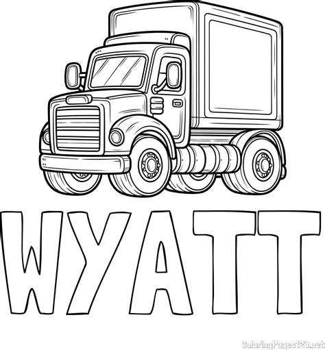 Wyatt Coloring Page And Big Truck Coloring Page
