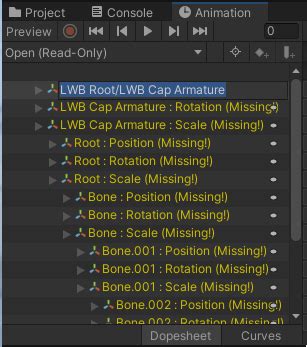 Animation Transforms Marked As Missing Unity Engine Unity Discussions