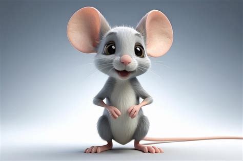 Premium Photo A Cartoon Mouse Sitting On Its Hind Legs And Looking At