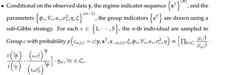bayesian distribution of conditional posterior for gibbs sampling
