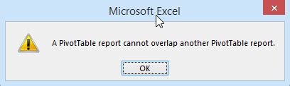 Michael S TechBlog Excel A PivotTable Report Cannot Overlap Another PivotTable Report