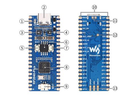 Waveshare Mcu Board For Raspberry Pi Mcu Rp2040 4mb