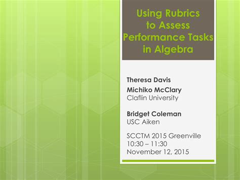 Pdf Using Rubrics To Assess Performance Tasks In · Pdf Fileusing Rubrics To Assess Performance