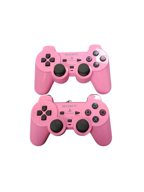 Used Ps2 Official Dualshock 2 Pink Controller X2 Own4less